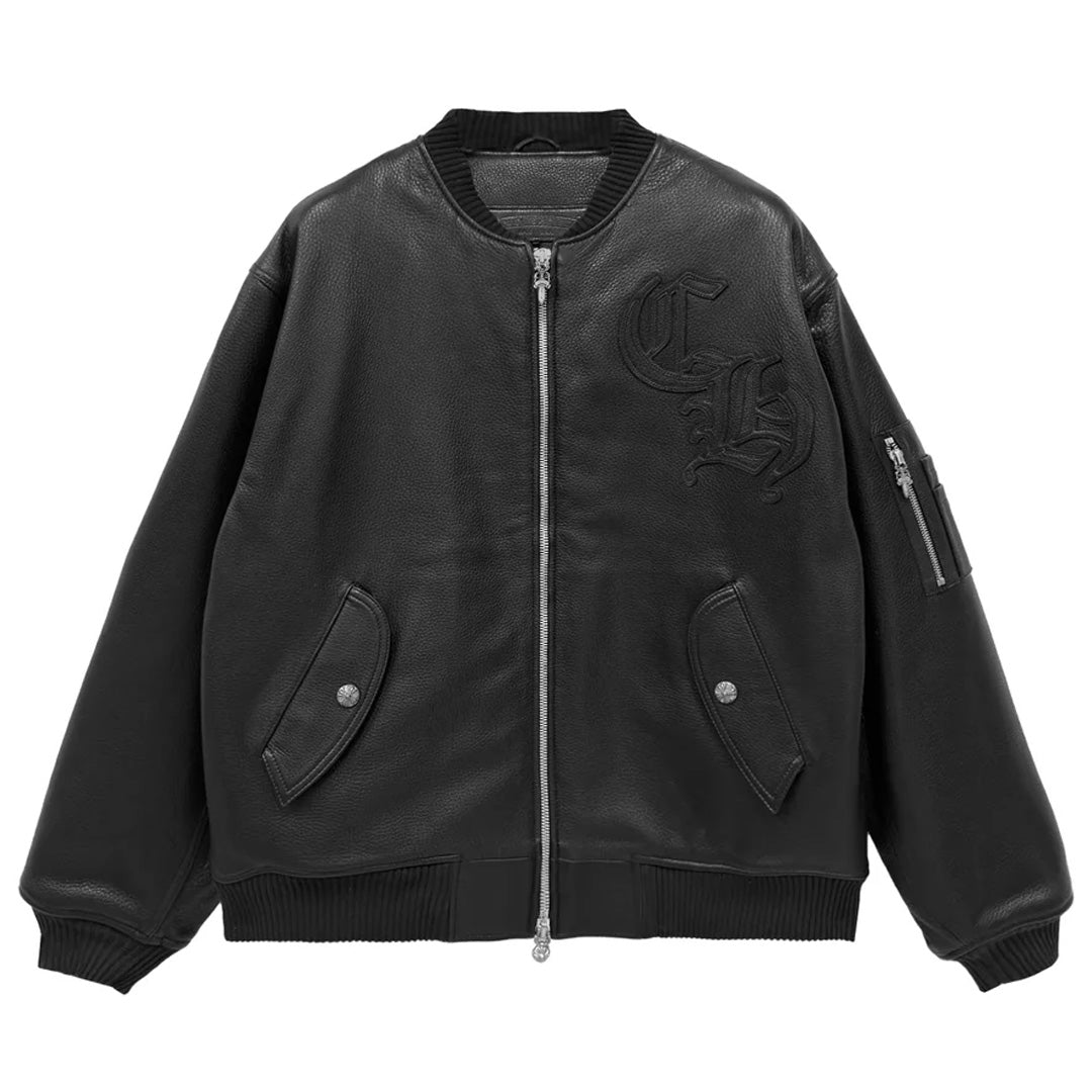 Chrome Hearts CH Leather Varsity Jacket "On Target" | Kenshi