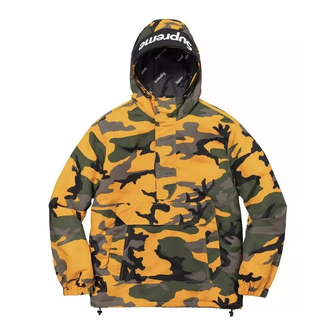 Supreme Hooded Logo Half Zip Pullover Yellow Camo | Kenshi